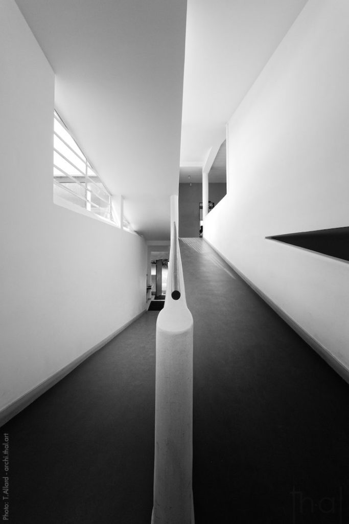 Architectural promenade at the Villa Savoye by Le Corbusier architect